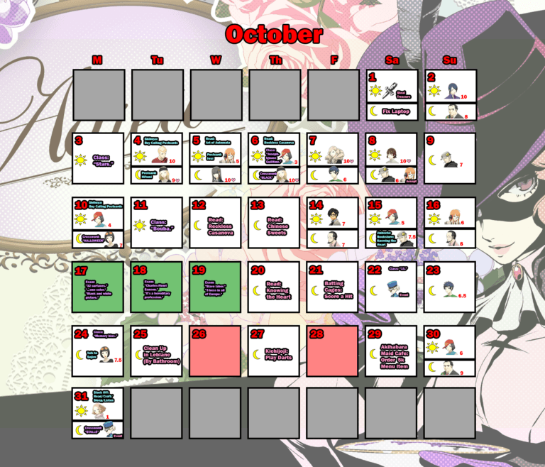 Persona 5 Trophy Guide (Original & Royal): Detailed Calendar for Trophy ...