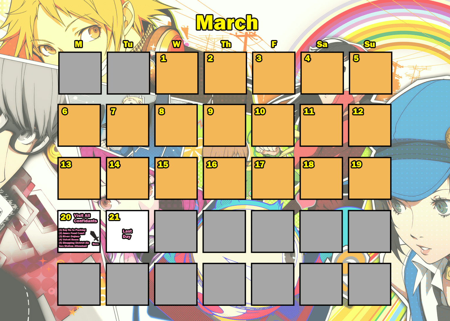 Persona 4 Golden Trophy Guide: Detailed Calendar for Trophy Hunters ...