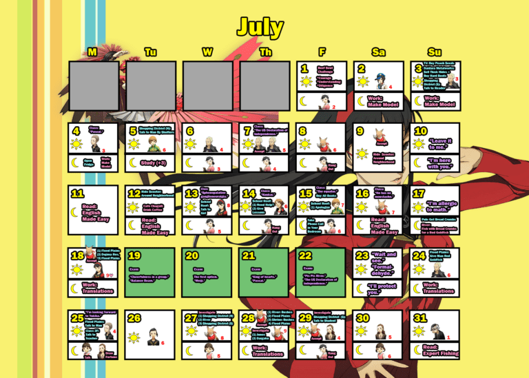 Persona 4 Golden Trophy Guide: Detailed Calendar for Trophy Hunters ...